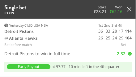 NEO.bet Early Payout - Fast processing of your sports bets before the game ends | NEO.bet