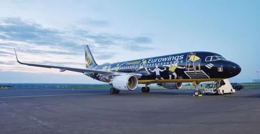 Der BVB-Fanairbus feiert Premiere in Dortmund | Flughafen Dortmund